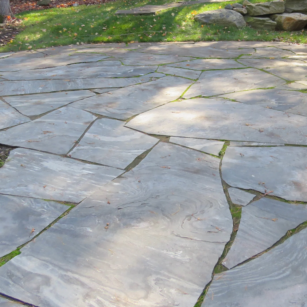Elite Blue Granite Flagstone, Random Oversized, Sawn and Textured Fini