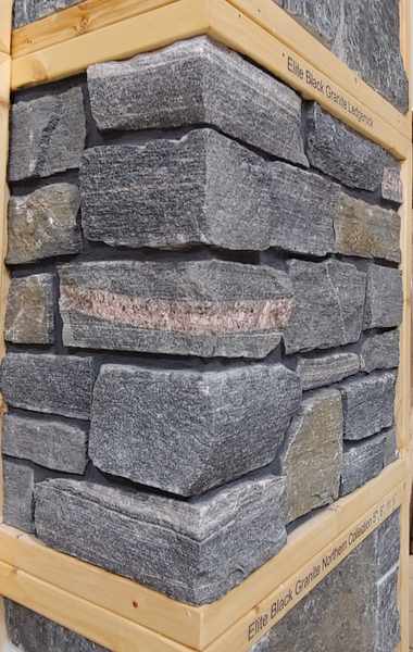 Elite Black Granite Guillotined Ledgerock - Full Bed Building Stone ...