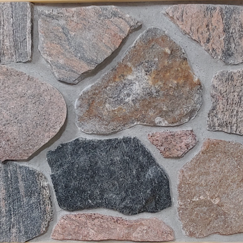 Placage mince en pierre des champs fendue en granit - Aléatoire - Plat